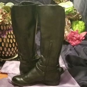 Merona | Shoes | Merona Black Faux Leather Riding Boots Size 8 | Poshmark